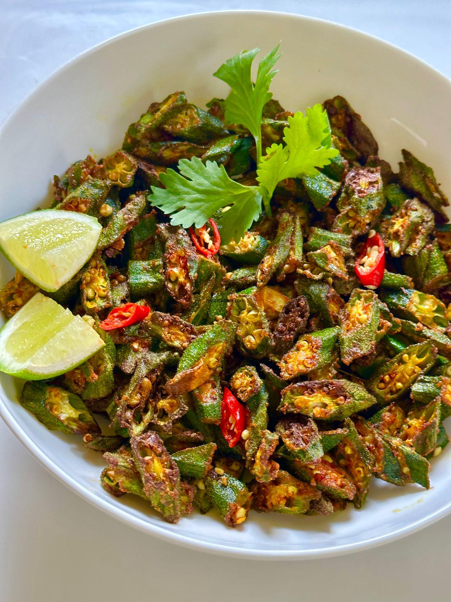 Air Fryer Lasooni Bhindi - myspicetrunk