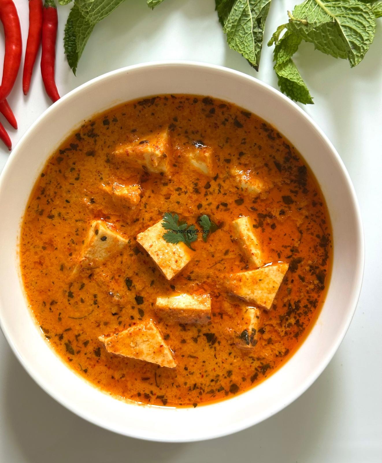 Paneer in Roasted Red Pepper Curry /Gravy - myspicetrunk